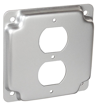 4" Square Finished Industrial Electrical Box Cover Standard Duplex ...