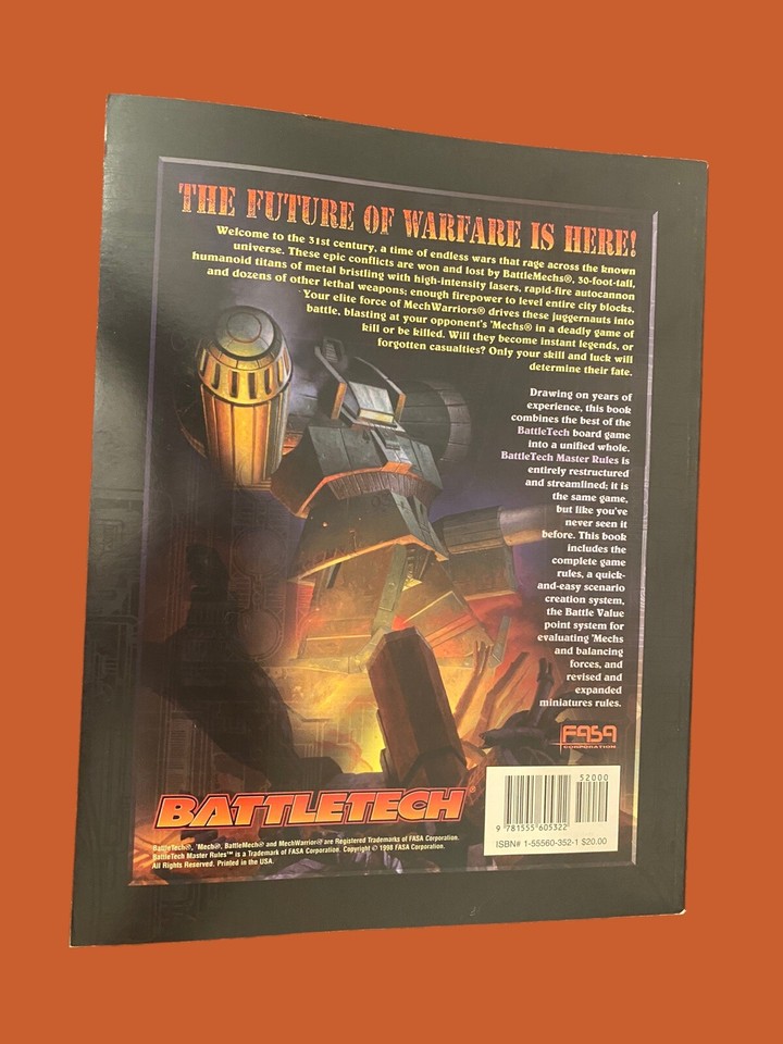 Battletech Book - Master Rules - An Advanced Rulebook | eBay