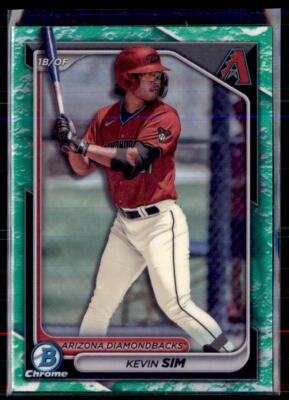 2024 Bowman Chrome Prospects Lunar Glow Refractor Kevin Sim ...