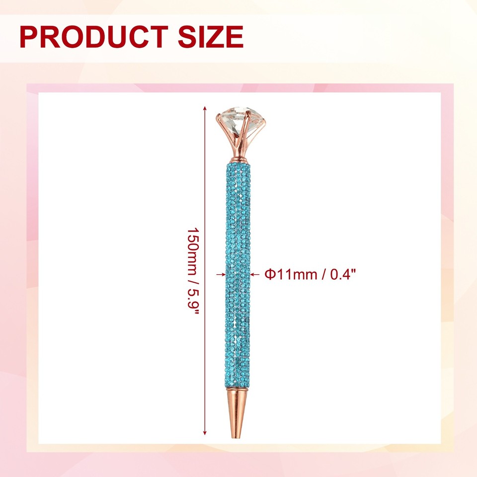 Rhinestone Ballpoint Pen, 6Pcs Crystal Diamond Twist Metal Pen, Light ...