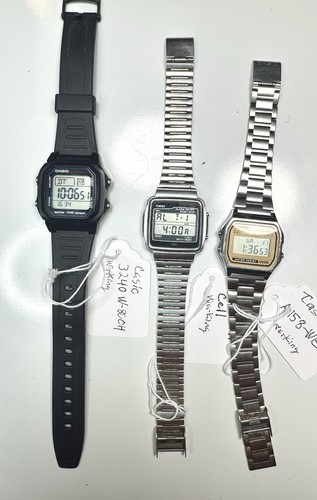 Vintage WORKING Casio & Timex Digital Watch Lot: Casio A158 & 3240 ...