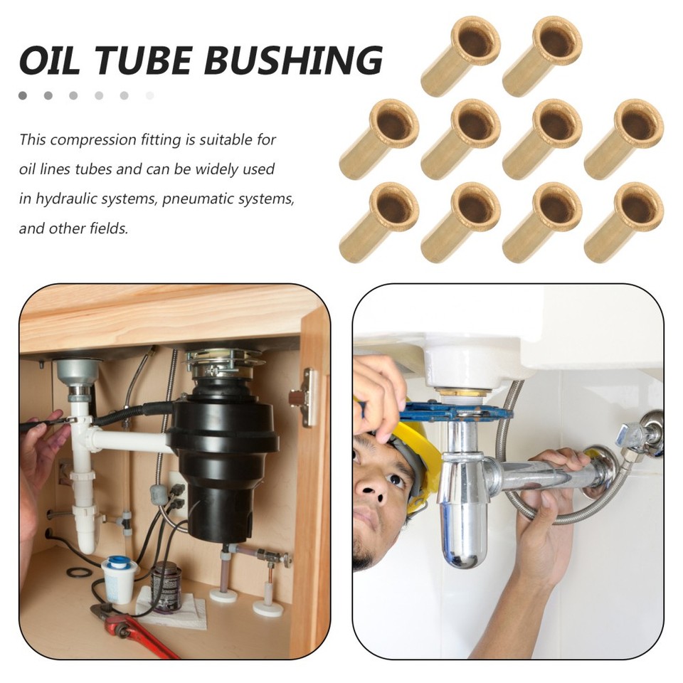 10 Pcs Plumbing Fittings Oil Lines Inserts Air Hose Copper Crimp | eBay
