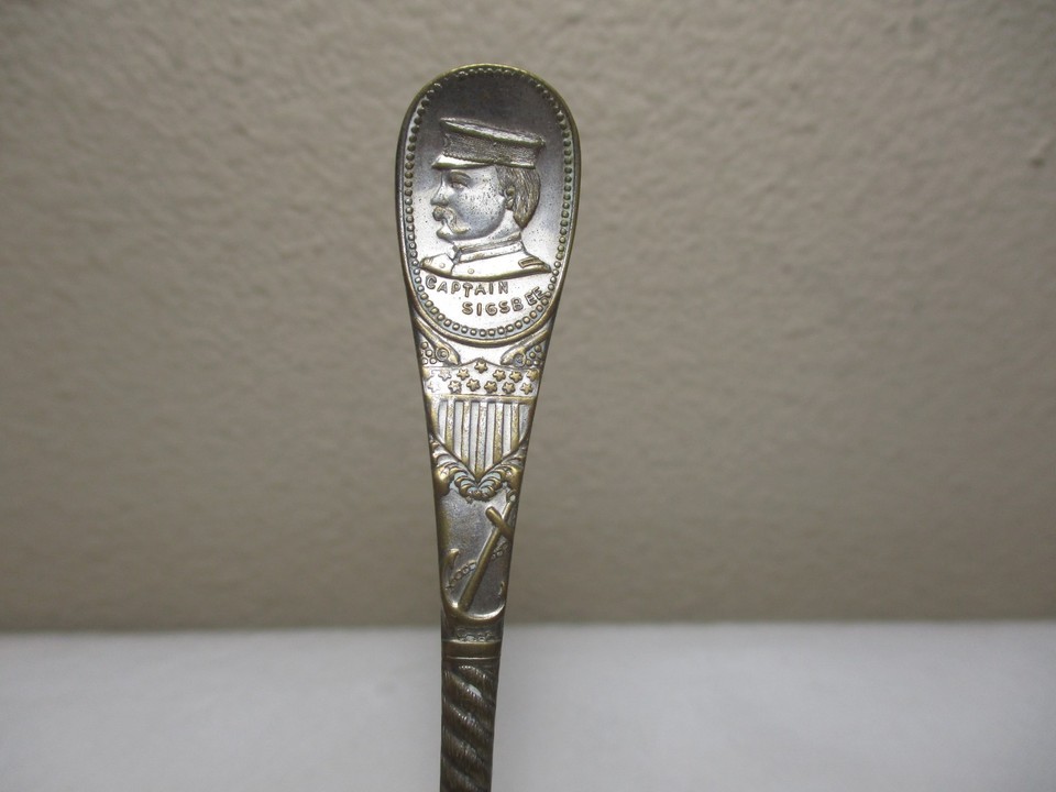 US MAINE BATTLESHIP HAVANA HARBOR 1898 CAPTAIN SIGSBEE SOUVENIR SPOON ...