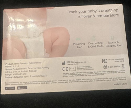 Sense-U Baby Monitor for Breathing Movement Ambient Temperature ...