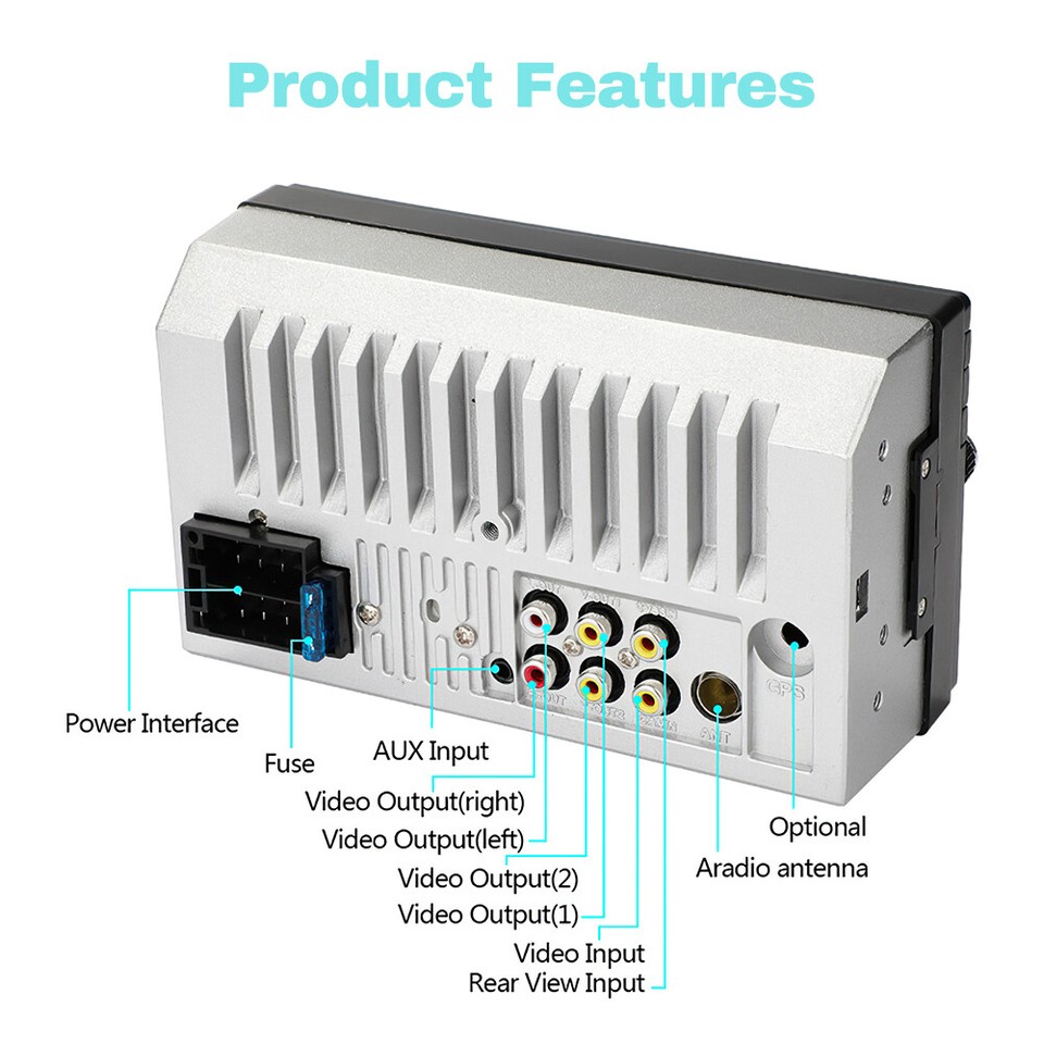 7" Double 2 DIN Car MP5 Player Bluetooth Touch Screen Stereo Radio With ...