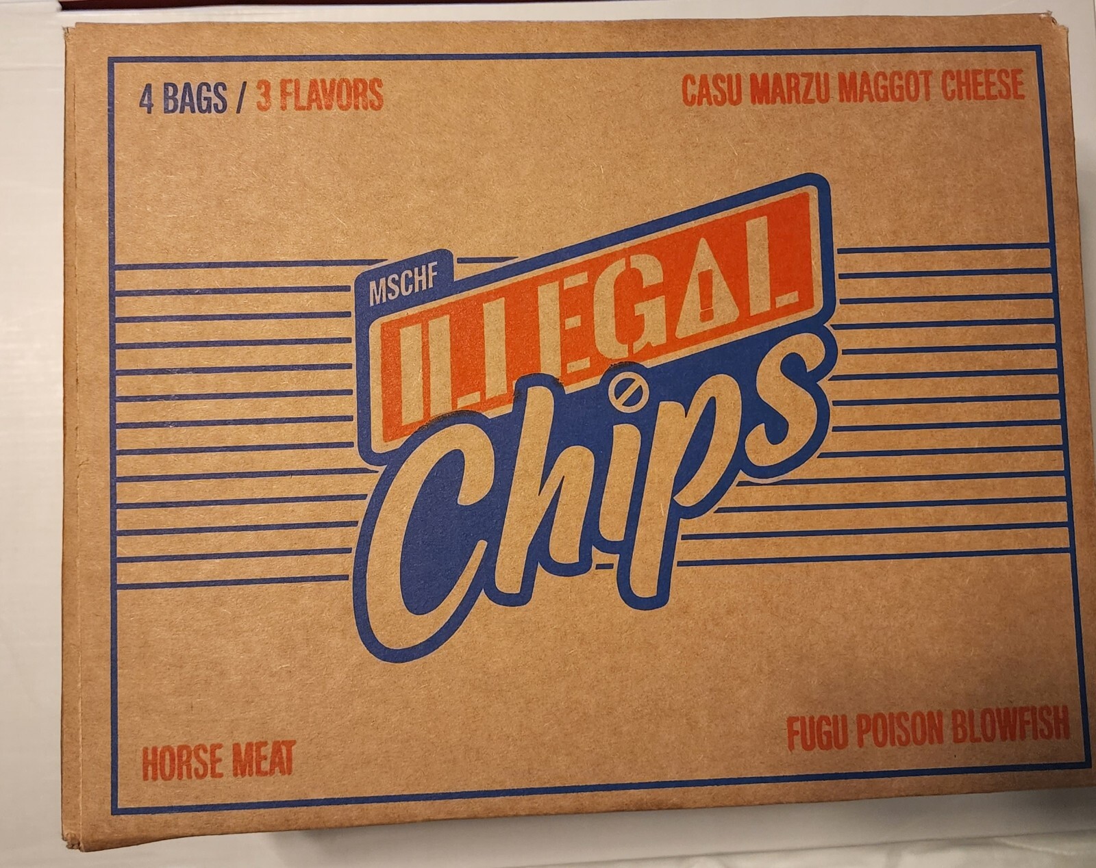 MSCHF DROP 61 "Illegal Chips" x2 - 8 Bags Horse Blowfish Casu Marzu ...