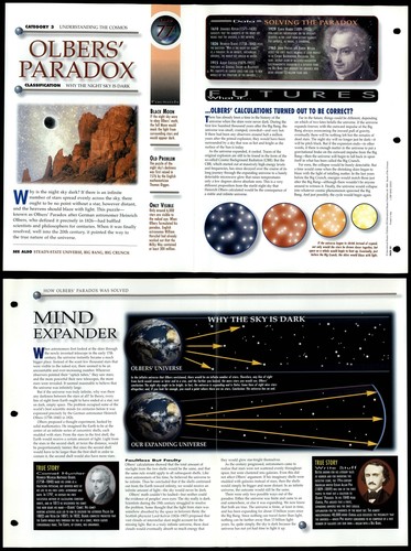 Olbers' Paradox #77 Cosmos Secrets Of The Universe Fact File Fold-Out ...