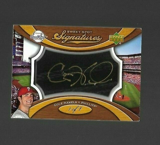 2007 UPPER DECK SWEET SPOT COLE HAMELS AUTO CARD #D 1/1 PHILLIES BASEBALL | eBay