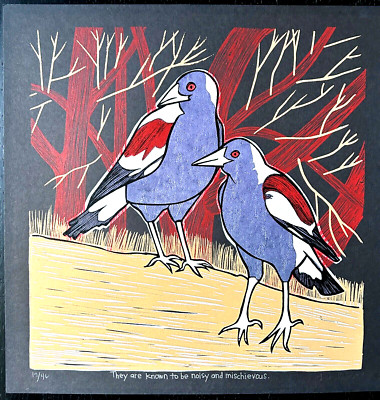 Magpies 2005 Art Print Signed numbered of edition of 40 by Leia Bell | eBay