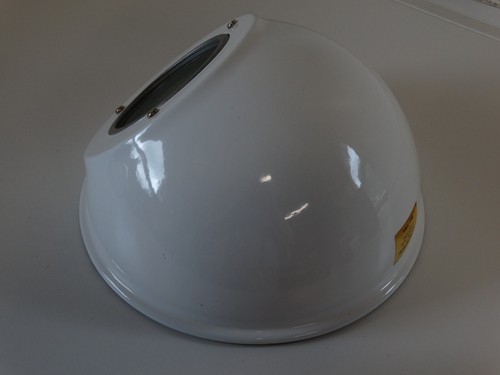 Vintage white Enamel Porcelain Angled Light Fixture Shade Gas Station ...