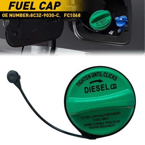For Ford F250 F350 Super Duty Diesel Fuel Tank Gas Cap w Tether Green ...
