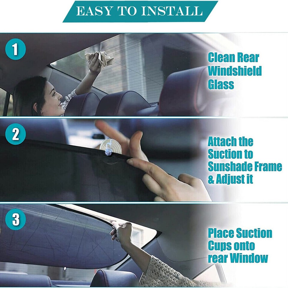 Car Rear Window Sun Shade Screen Mesh Cover Windshield UV Visor Block ...