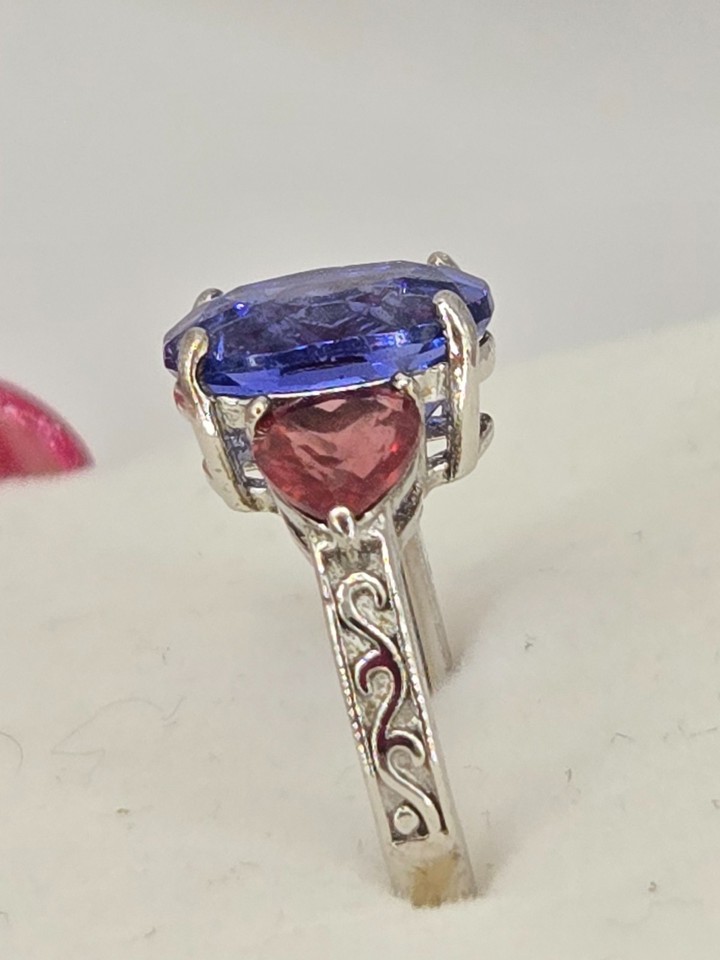 NATURAL FLUORITE (COLOR CHANGE) & UMBALITE GARNET ON 925 SILVER ...