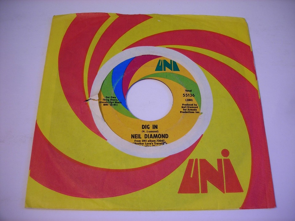 w SLEEVE Neil Diamond Sweet Caroline / Dig In 1969 45rpm | eBay