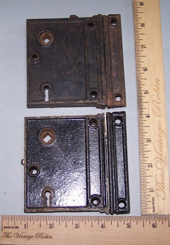 Pr Antique Rim Lock Dead Bolt Home Door Locks Cast Iron w/ Catch | eBay