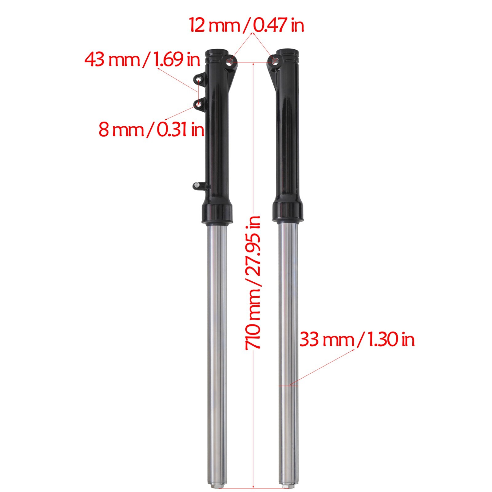 710mm 33mm Front Forks for 110cc 125cc Taotao Coolster SSR SDG Pit Bike ...