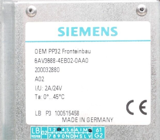 Siemens Simatic OEM PP32 Bedienterminal Fronteinbau 6AV3688-4EB02-0AA0 ...