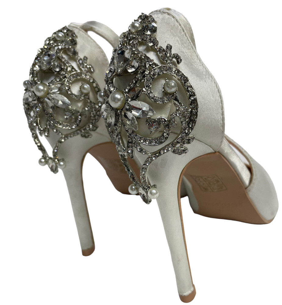 Raid FLORISSA Jewel Off White Satin Heels Wedding P… - Gem
