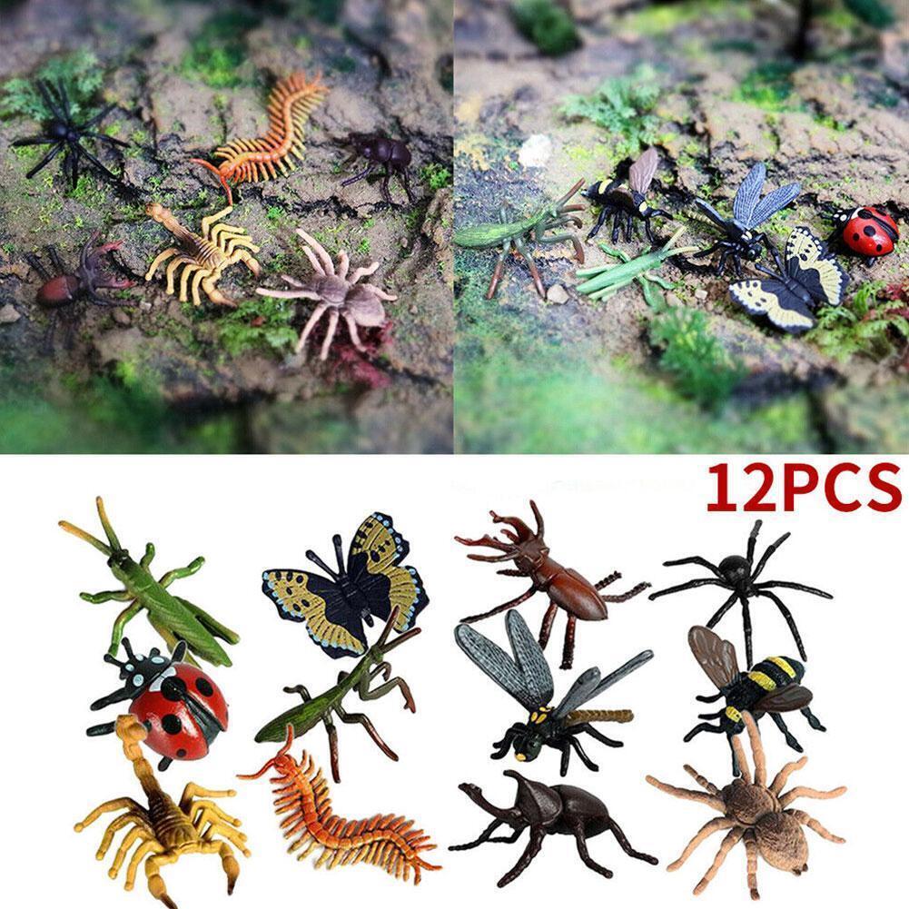 12x Plastic Insect Model Figures Toy Bugs Scorpion Jungle Decors Bee ...