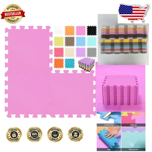 Lightweight EVA Foam Puzzle Mats - Safe Pink Play Area for Baby & Home ...