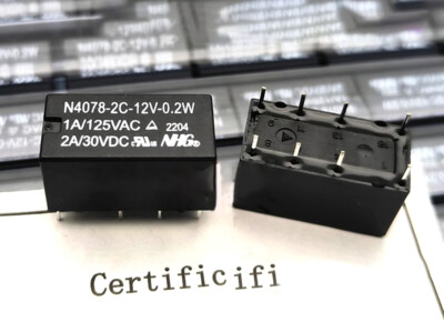 1Pce New N4078-2C-12V-0.2W Signal Relay 1A 125VAC/30VDC 8Pins | eBay