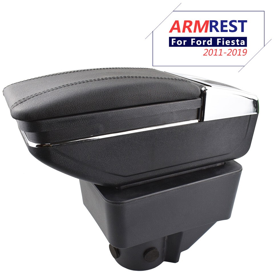 2011-2019 Ford Fiesta Armrest Storage Box Cup Holder Arm Rest Rotatable ...