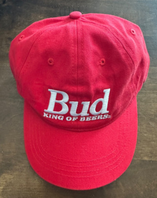 Bud King Of Beers-Cap/Hat-Red Snapback Logo Embroidered | eBay
