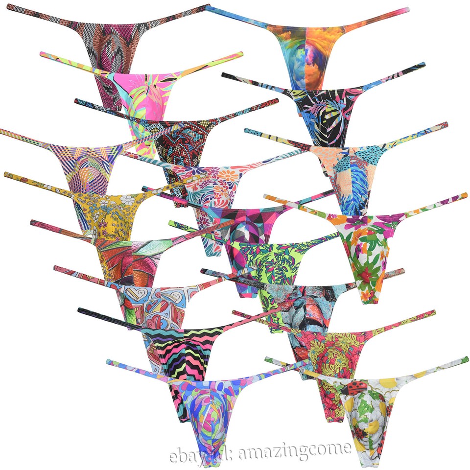 Lot Men's G String Thong Micro Cut Diamond Back Underwear Slim Curved ...