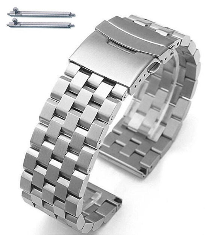 Stainless Steel Metal Watch Band Strap Solid Heavy Bracelet Quick ...