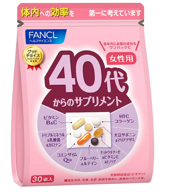 FANCL Supplement 40's for Women 30day Collagen Calcium Ruteinn Vitamin ...