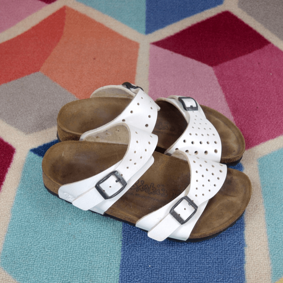Birkenstock Birkis Freeport White 2 Strap Buckle Sandals Women's Size ...