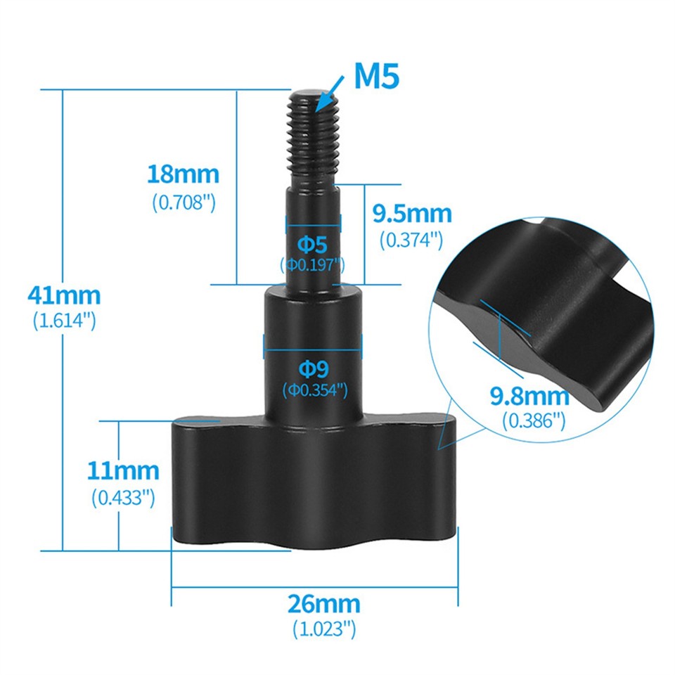 Hand Tighten Screw M5 Thumb Screw Hand Grip Knob Bolt For Camera Tripod ...