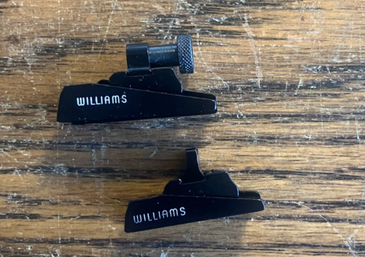 2 very good condition Williams rifle sights-- peep 1 1/2" long, 1 1/3 ...