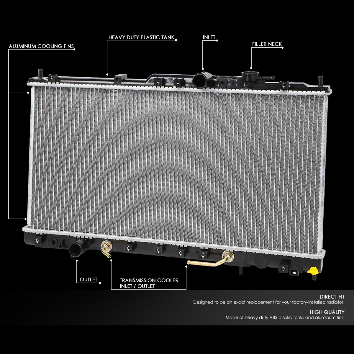 Fit 01-06 Chrysler Sebring/Dodge Stratus Full Aluminum Core OE Radiator ...