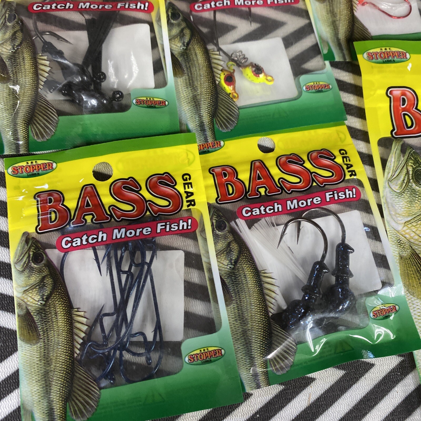 Huge K&E Bass Stoppers 14 Packs Fishing Lures Jigs, Spinnerbaits, Shaky ...