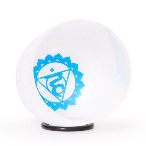 6in G Note Throat Blue Chakra Symbol Inside Frosted Crystal Singing ...