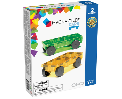MAGNA-TILES Cars – Green & Yellow 2-Piece Magnetic Construction Set | eBay