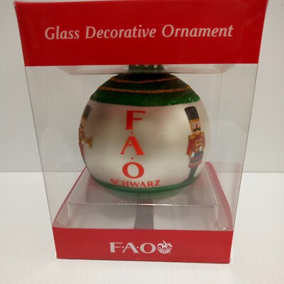 FAO Schwarz Large Glass Ball Christmas Ornament 2014 Toys R Us (FC 76/2 ...