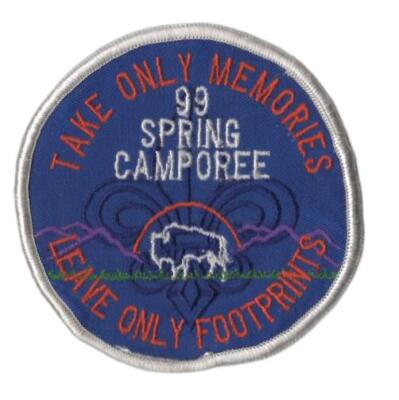 99 Spring Camporee Take only Memories Leave only Footprints BSA Patch ...