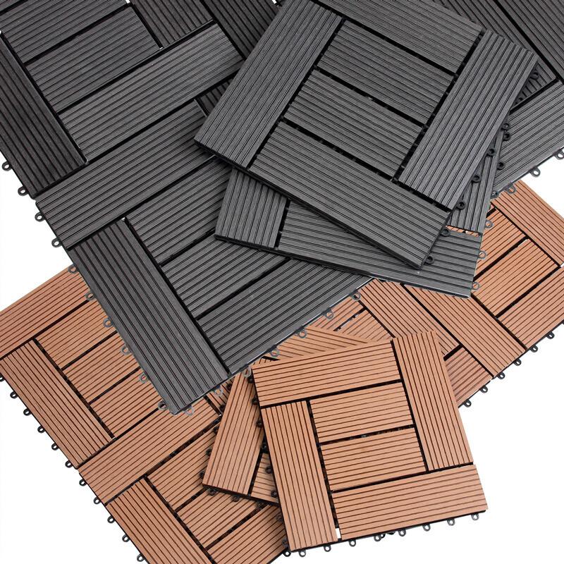 WPC Fliesen Terrassenfliesen Balkonfliesen Holzfliesen 30x30cm Pool ...