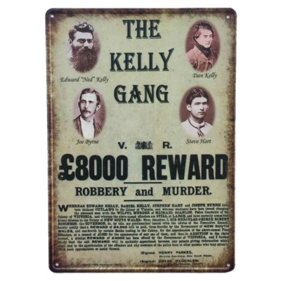 Ned Kelly Gang Tin Sign 35x25cm - Made in Australia | eBay Australia