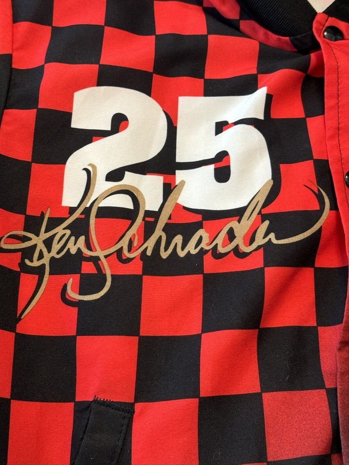 VINTAGE Ken Schrader Budweiser Bud NASCAR Racing Jacket Red Made in USA ...
