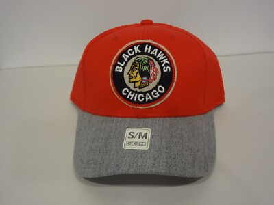 Vintage NHL Chicago Blackhawks LOGO Stretch Fit S/M Cap Hat 90s CCM NEW ...