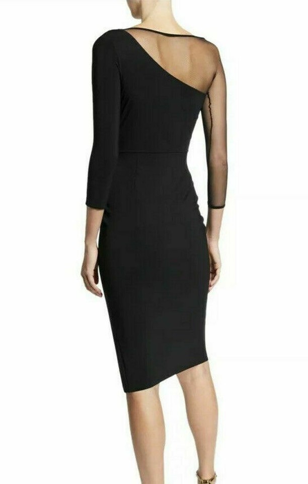 NWT CHIARA BONI LA PETITE ROBE Nicla Black Illusion Sleeve Dress 10 ...