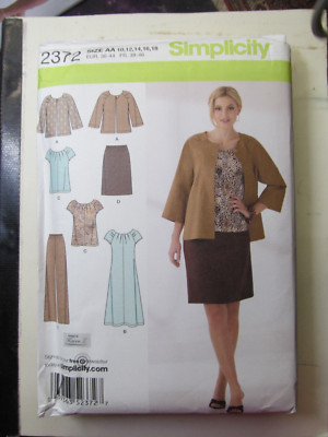 *Simplicity 2372 Pattern Size AA 10, 12, 14, 16, 18 (7 Piece Wardrobe ...