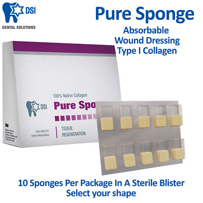 DSI Pure Sponge Collagen Plug Dental Teeth Extract Bleed Stop Sterile ...