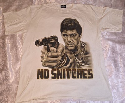Vintage Y2K Scarface Co. No Snitches Graphic Tshirt 3XL Gold Foil ...