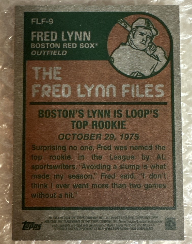 2024 Topps Heritage High Number Fred Lynn Files FLF-9 | eBay