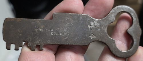 Vintage Pauly Jail Building Co St Louis Jail Prison Cell Door Key Block ...