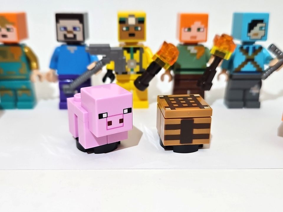 Lego Minecraft Minifigure Lot - Steve Alex Dragon Slayer Mooshroom Fox ...